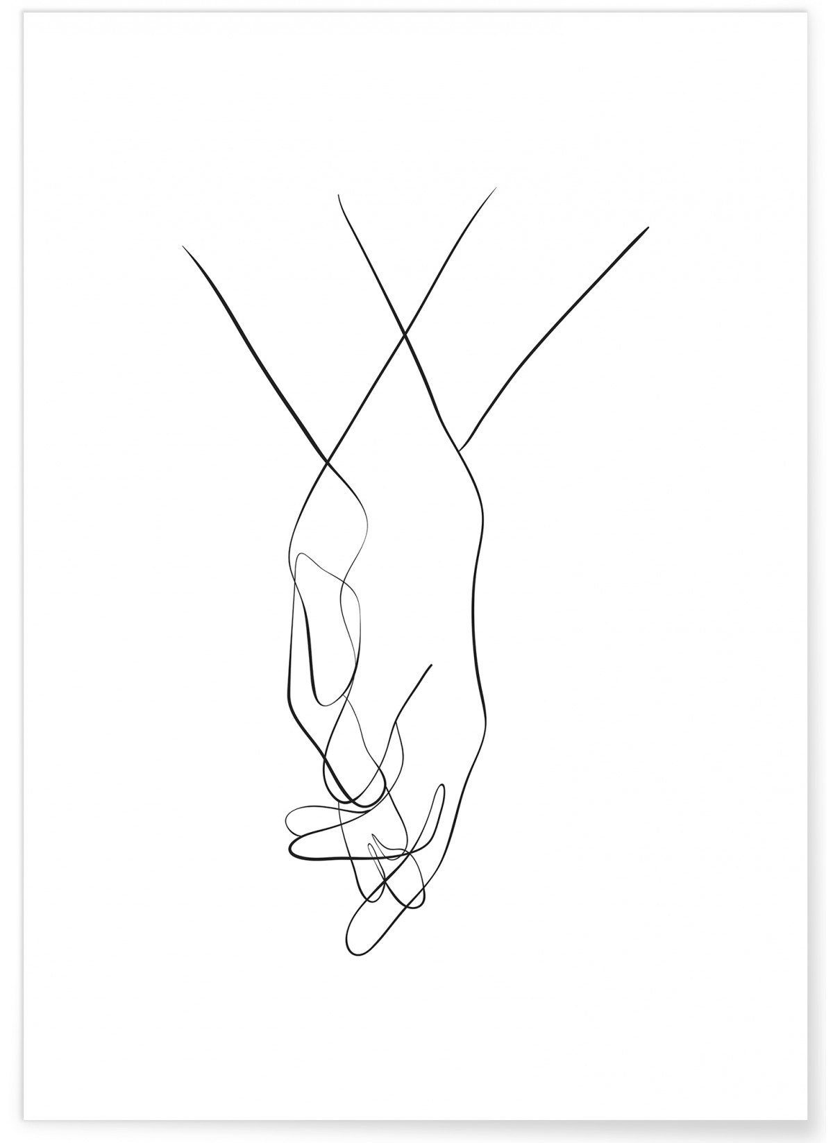 Acheter Affiche Line Art Mains | L’Afficherie