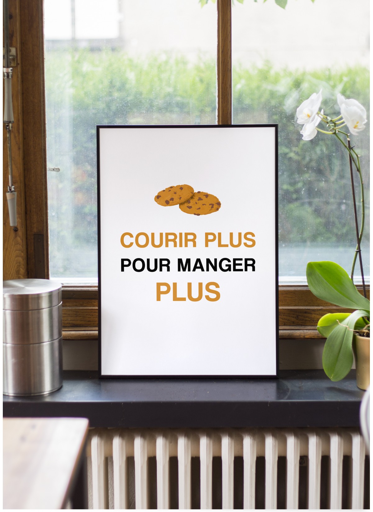 Affiche "Courir plus pour manger plus" | Affiche Humour | L’Afficherie