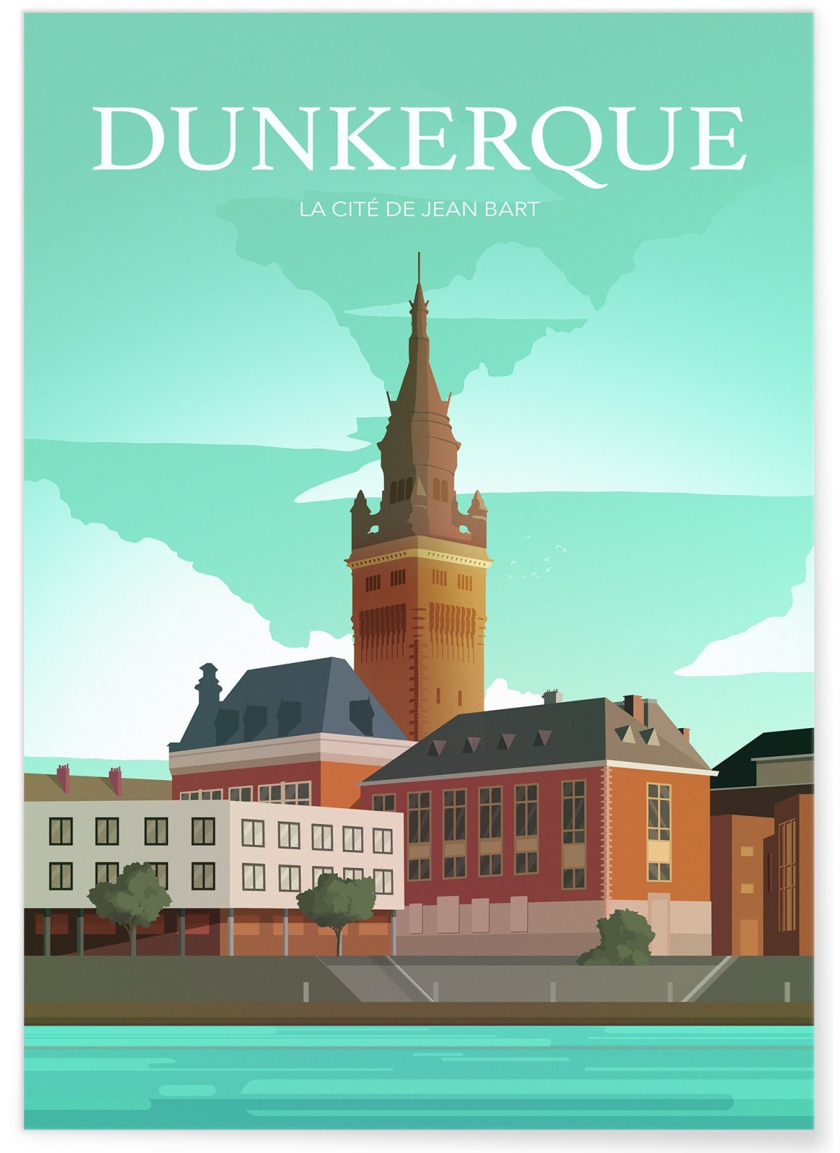 Affiche ville Dunkerque, idée cadeau| L’Afficherie