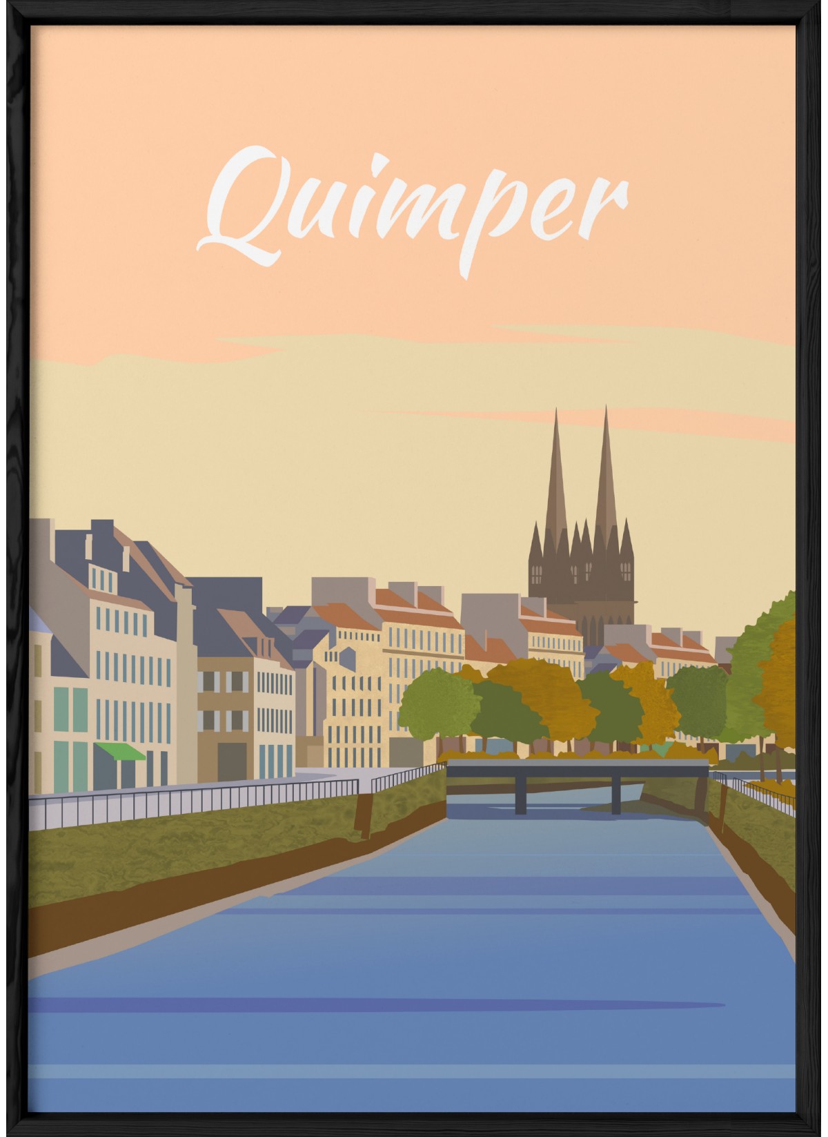 Affiche ville de Quimper, poster couleur | L’Afficherie