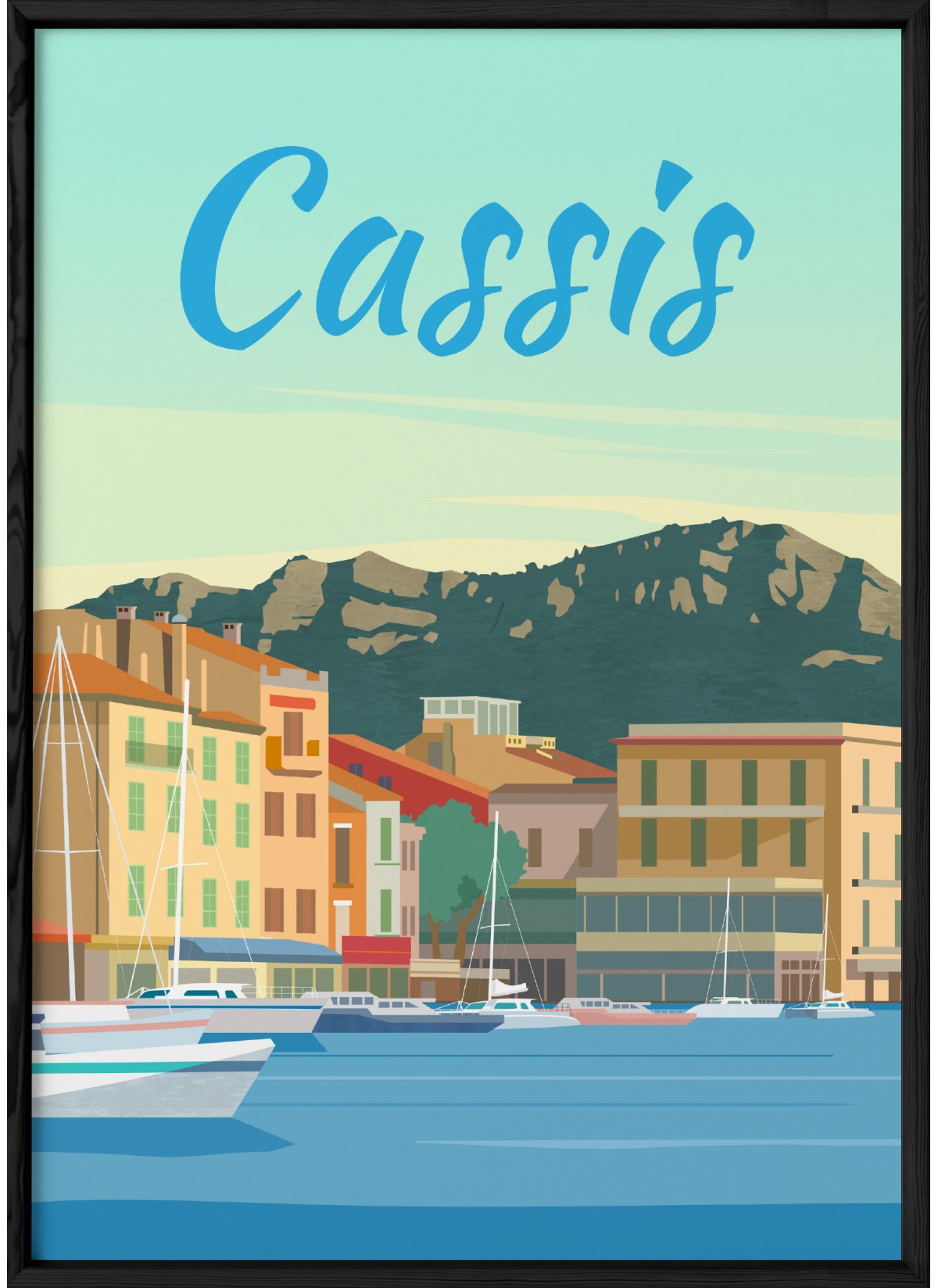 Affiche ville de Cassis, poster décoratif | L’Afficherie