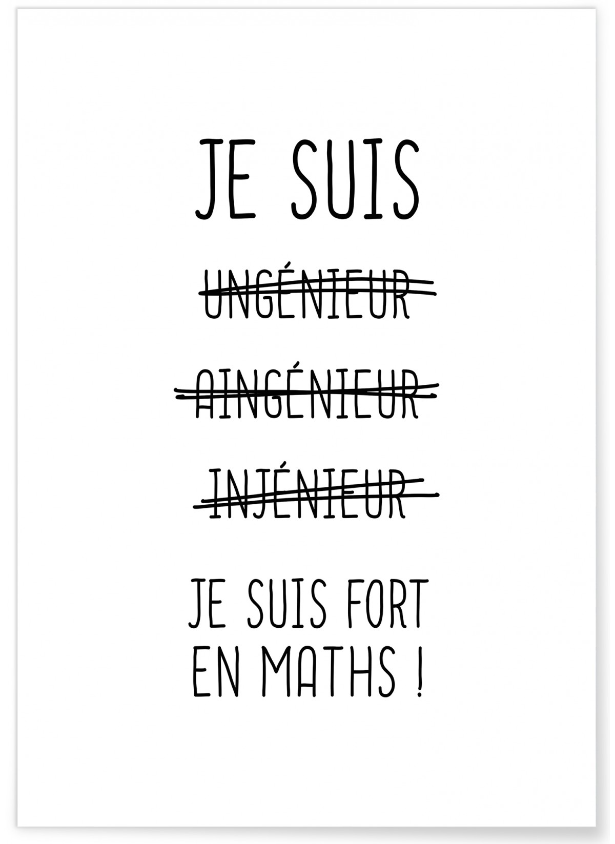 Fort en maths, affiche Humour | L’Afficherie