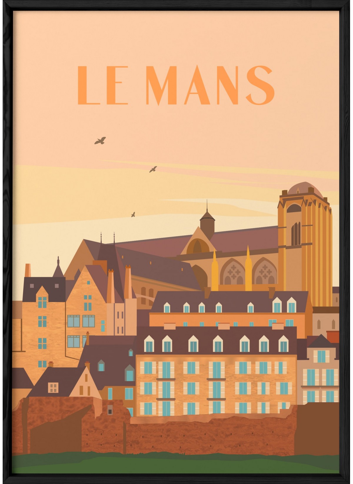 Affiche ville Le Mans 2, idée cadeau| L’Afficherie