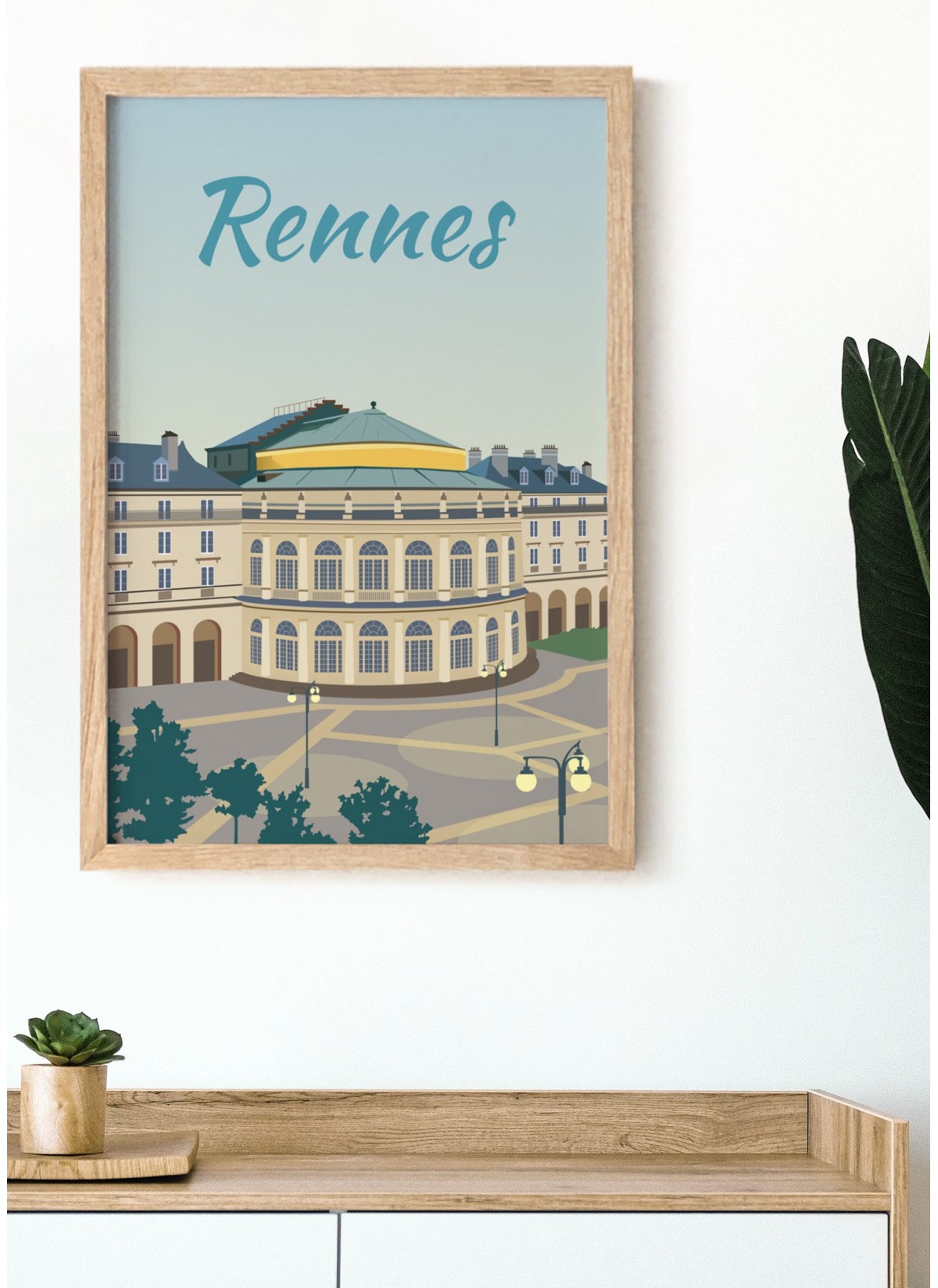 Affiche ville Rennes 2, idée cadeau | L’Afficherie