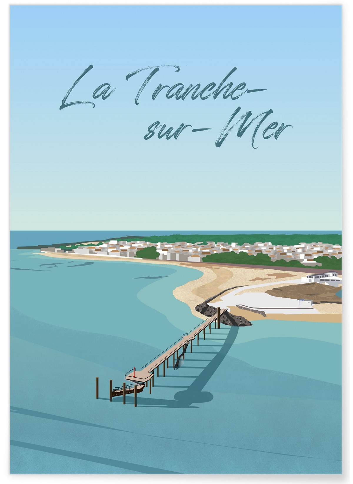 Affiche ville La Tranche-sur-Mer, affiche design| L’Afficherie