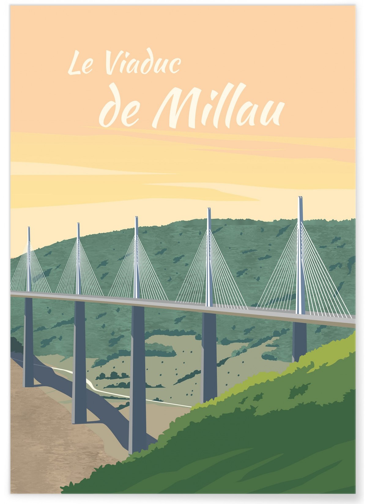 Affiche "Le Viaduc de Millau",poster ville| L’Afficherie