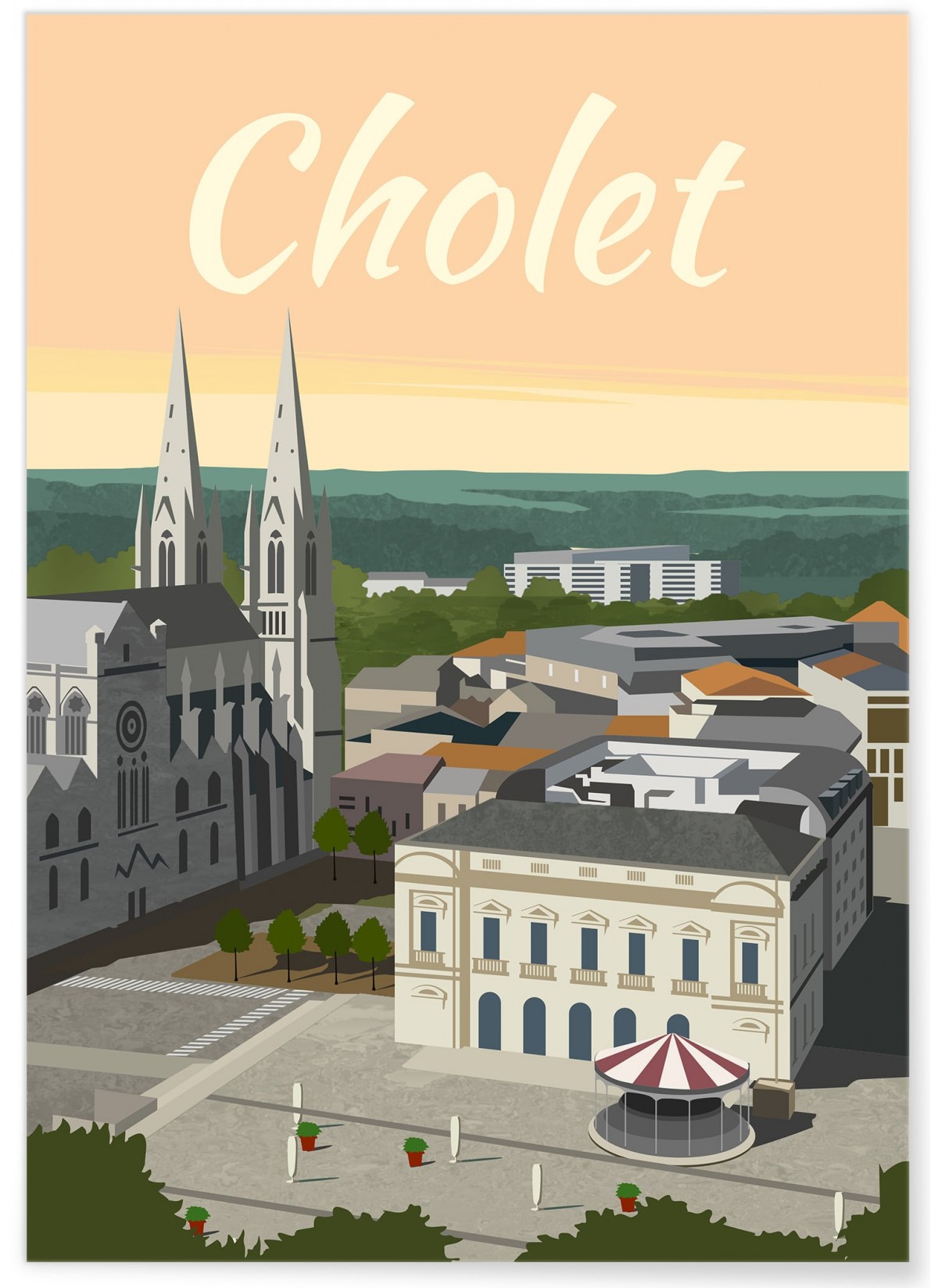 Affiche ville de Cholet, idée cadeau| L’Afficherie