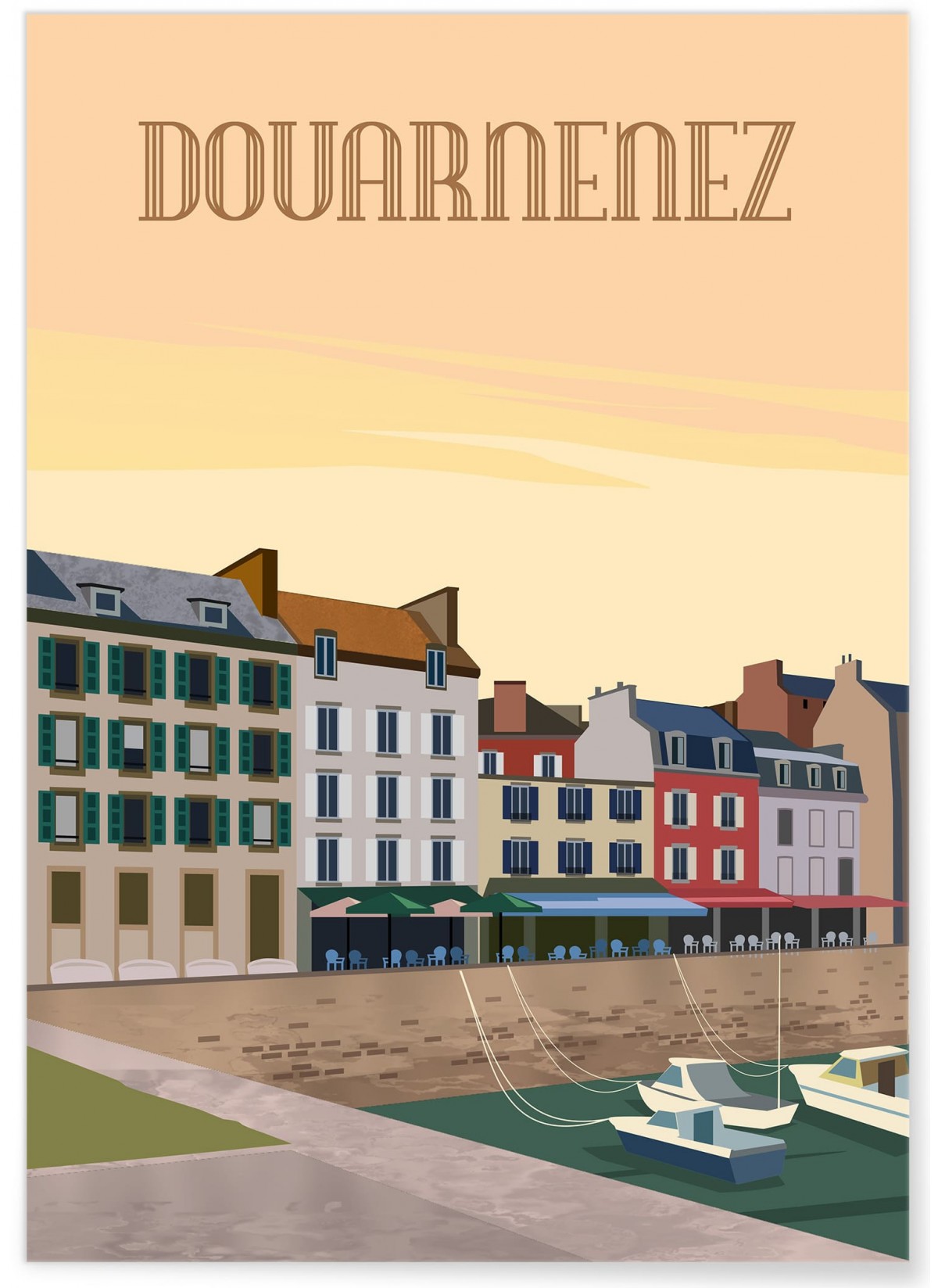 Affiche ville Douarnenez, idée déco, illustration | L’Afficherie