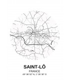 Affiche carte de ville de France, Saint-Lô | L’Afficherie
