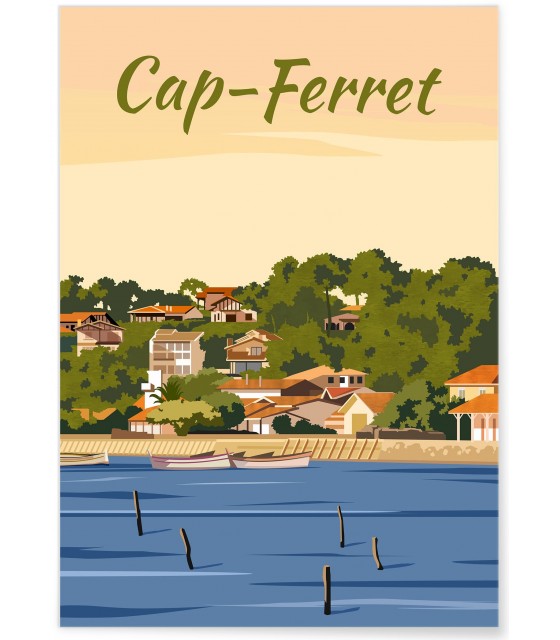 Affiche ville Cap-Ferret 2, déco affiche | L’Afficherie