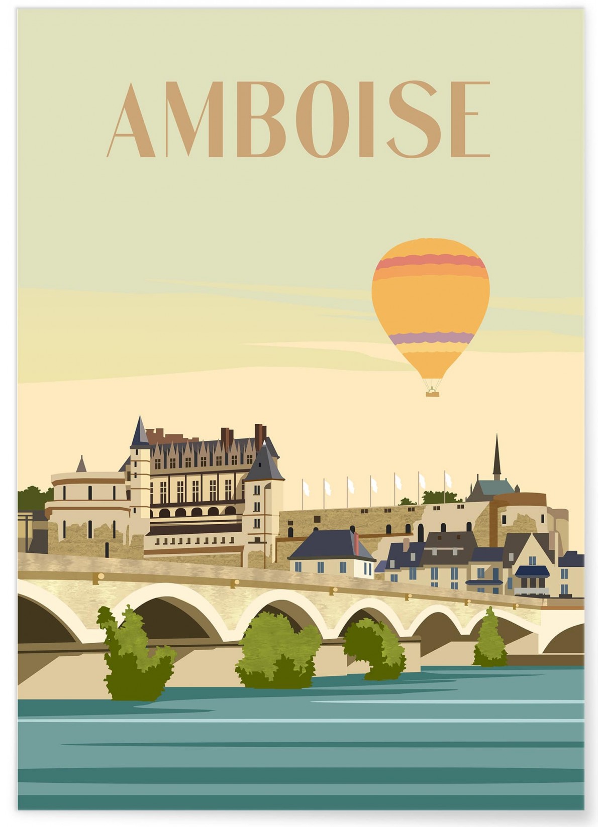 Affiche ville Amboise, déco affiche | L’Afficherie
