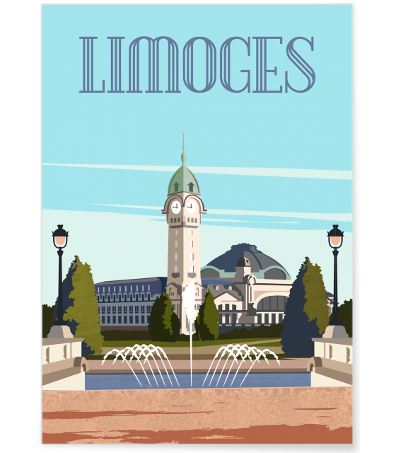 Affiche ville Limoges 3, Art mural, illustration | L’Afficherie