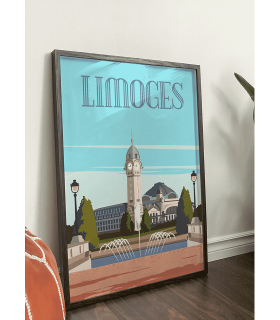 Affiche ville Limoges 3, Art mural, illustration | L’Afficherie