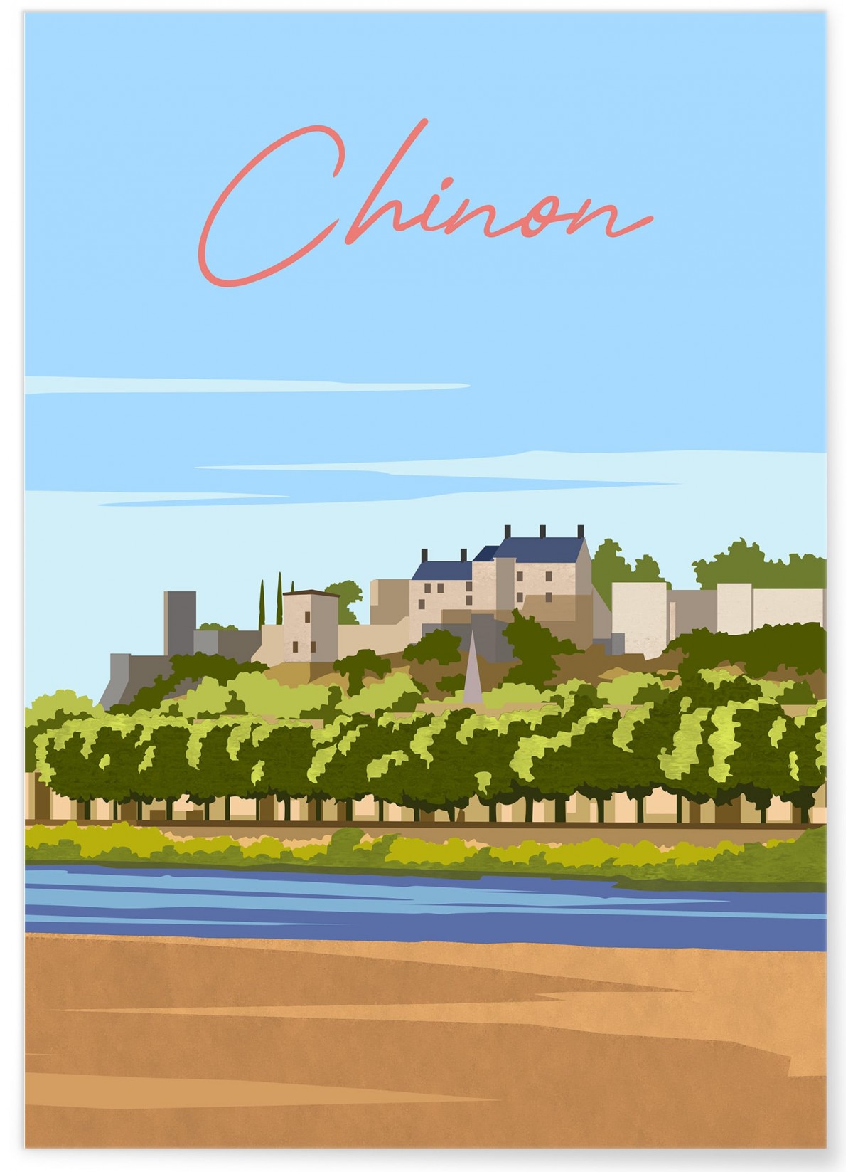 Affiche ville Chinon, déco affiche | L’Afficherie
