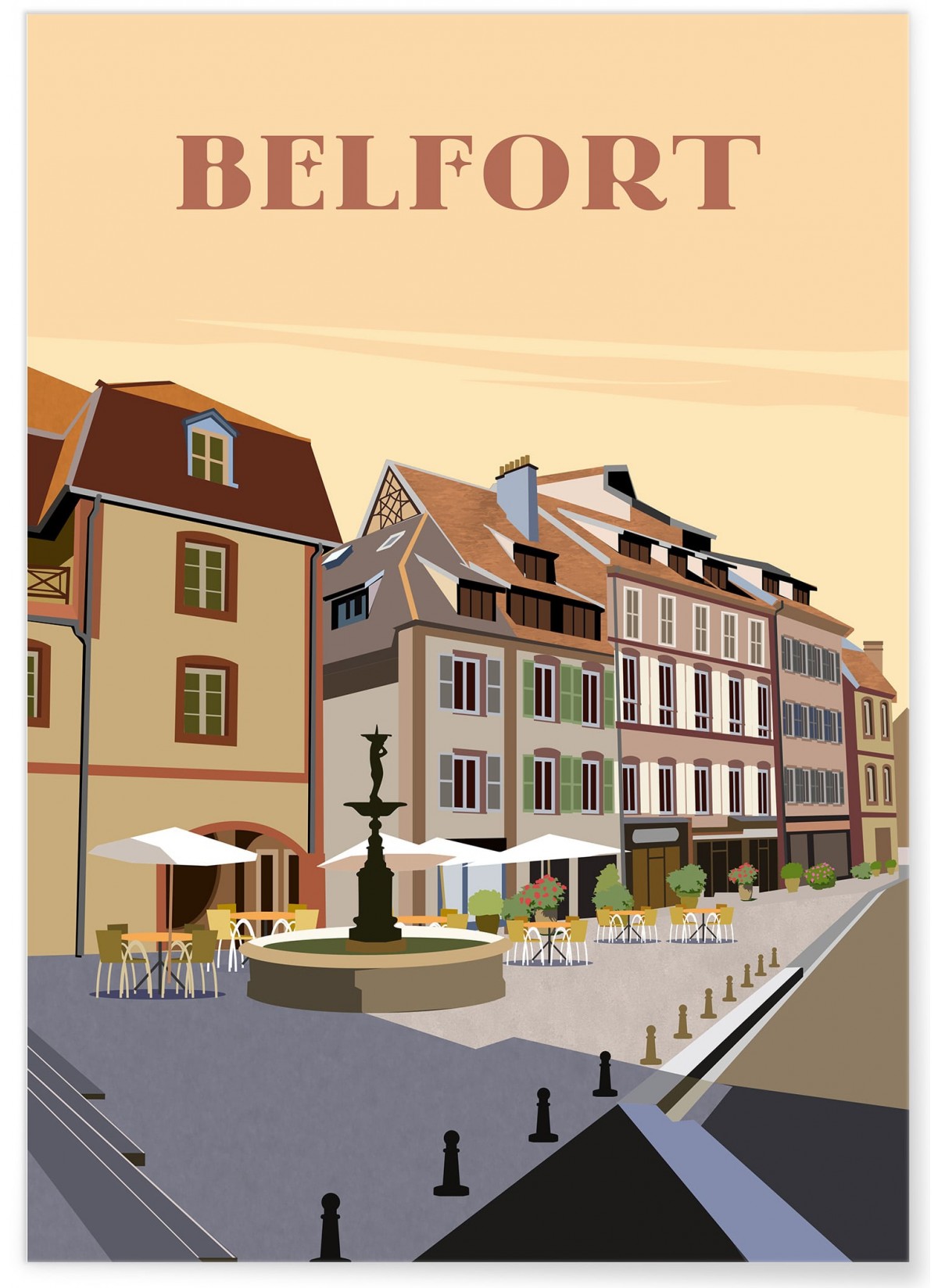 Affiche ville Belfort 2, affiche décorative| L’Afficherie