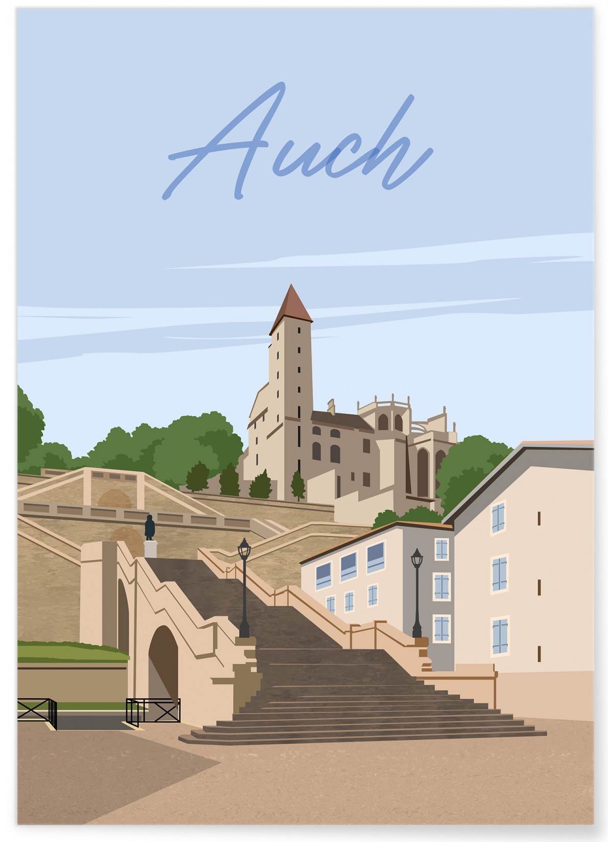 Affiche ville Auch, affiche décorative| L’Afficherie