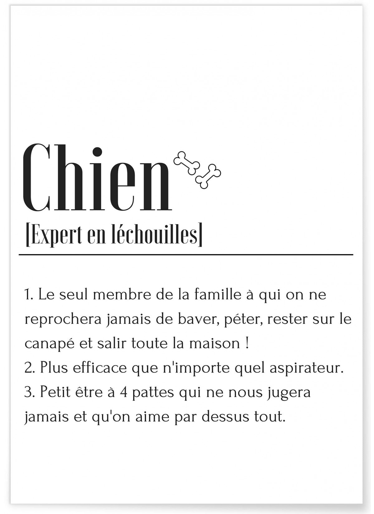 Définition Chien 2, Affiche Animaux pour salon | L’Afficherie