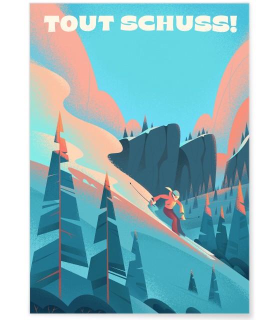 Affiche Tout schuss, affiche sport | L’Afficherie