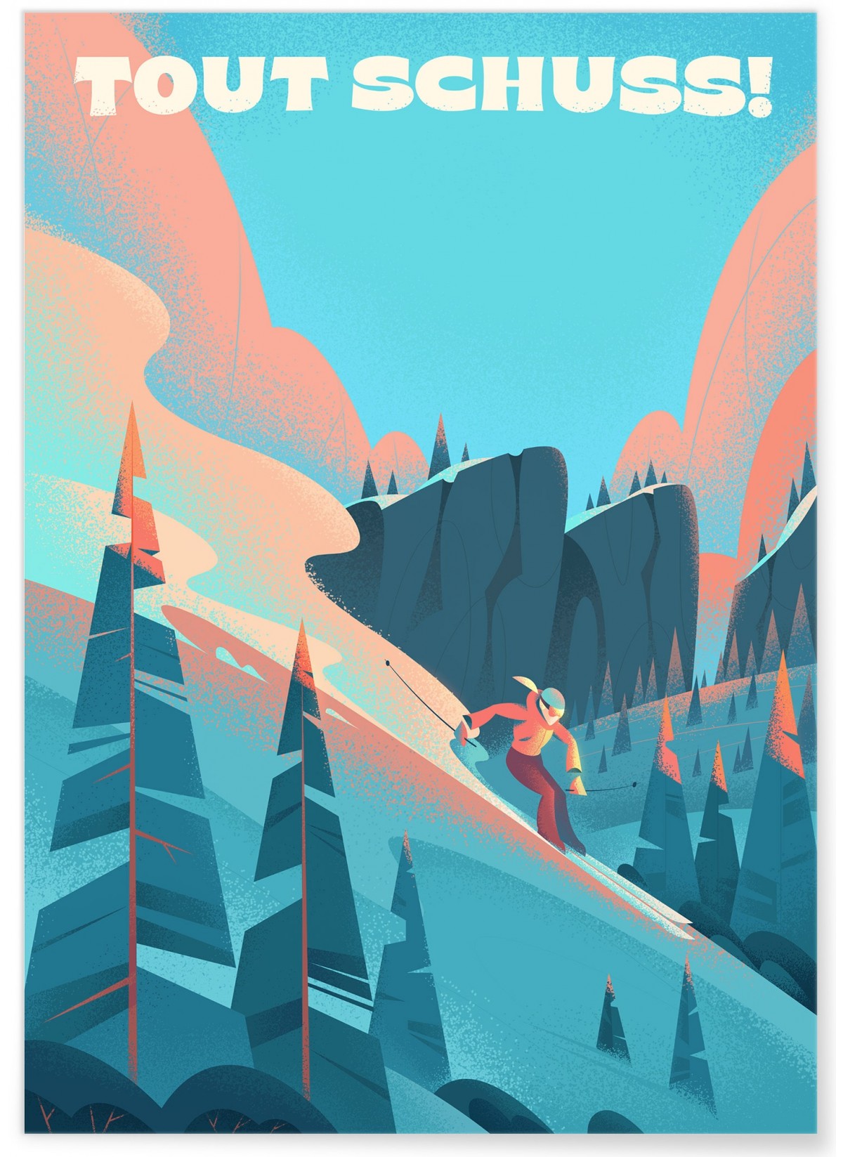 Affiche Tout schuss, affiche sport | L’Afficherie