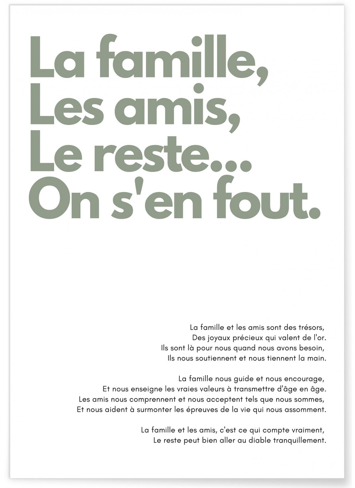 Affiche La famille, les amis..., déco murale | L’Afficherie