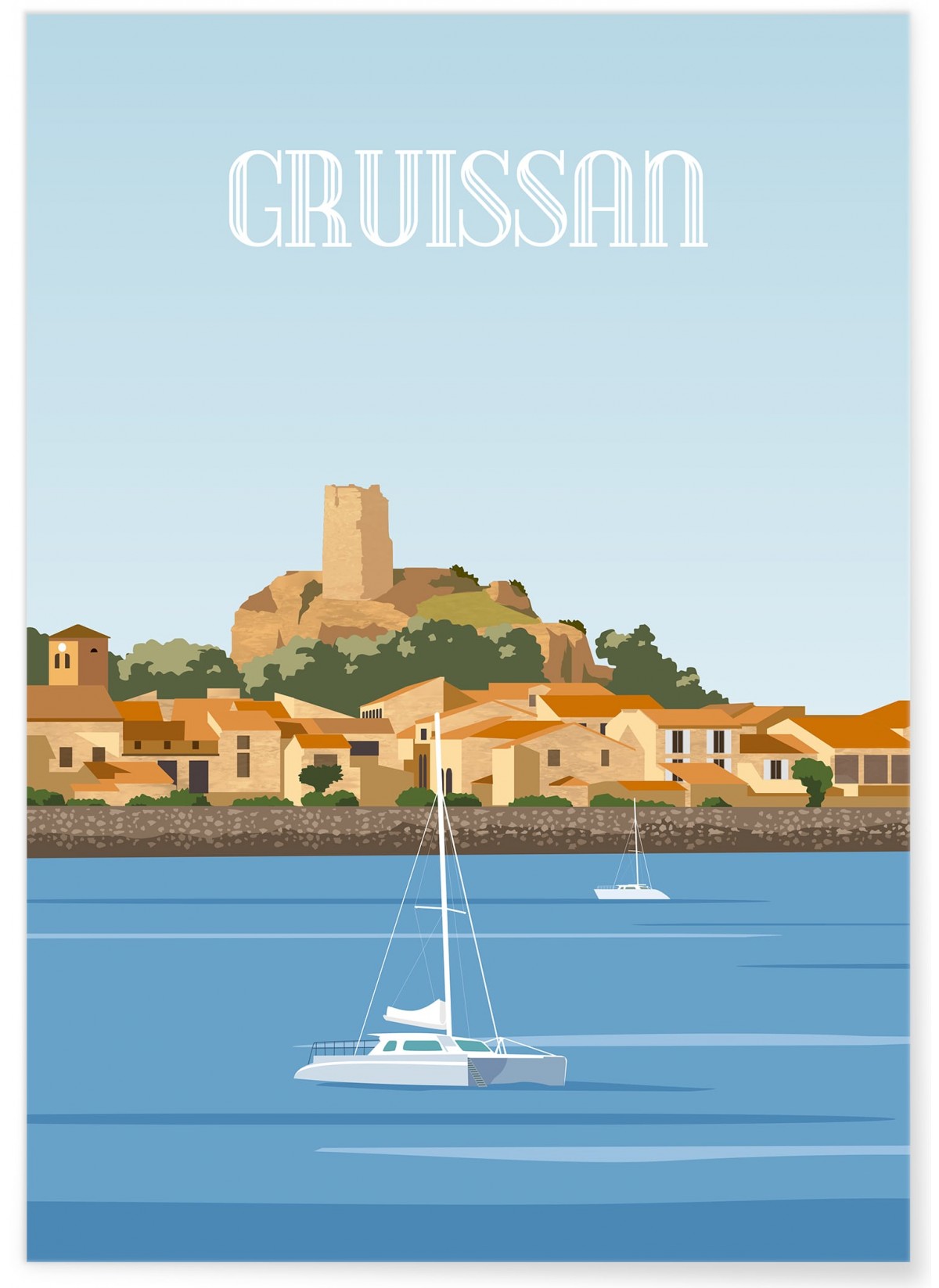 Affiche ville Gruissan, affiche moderne | L’Afficherie