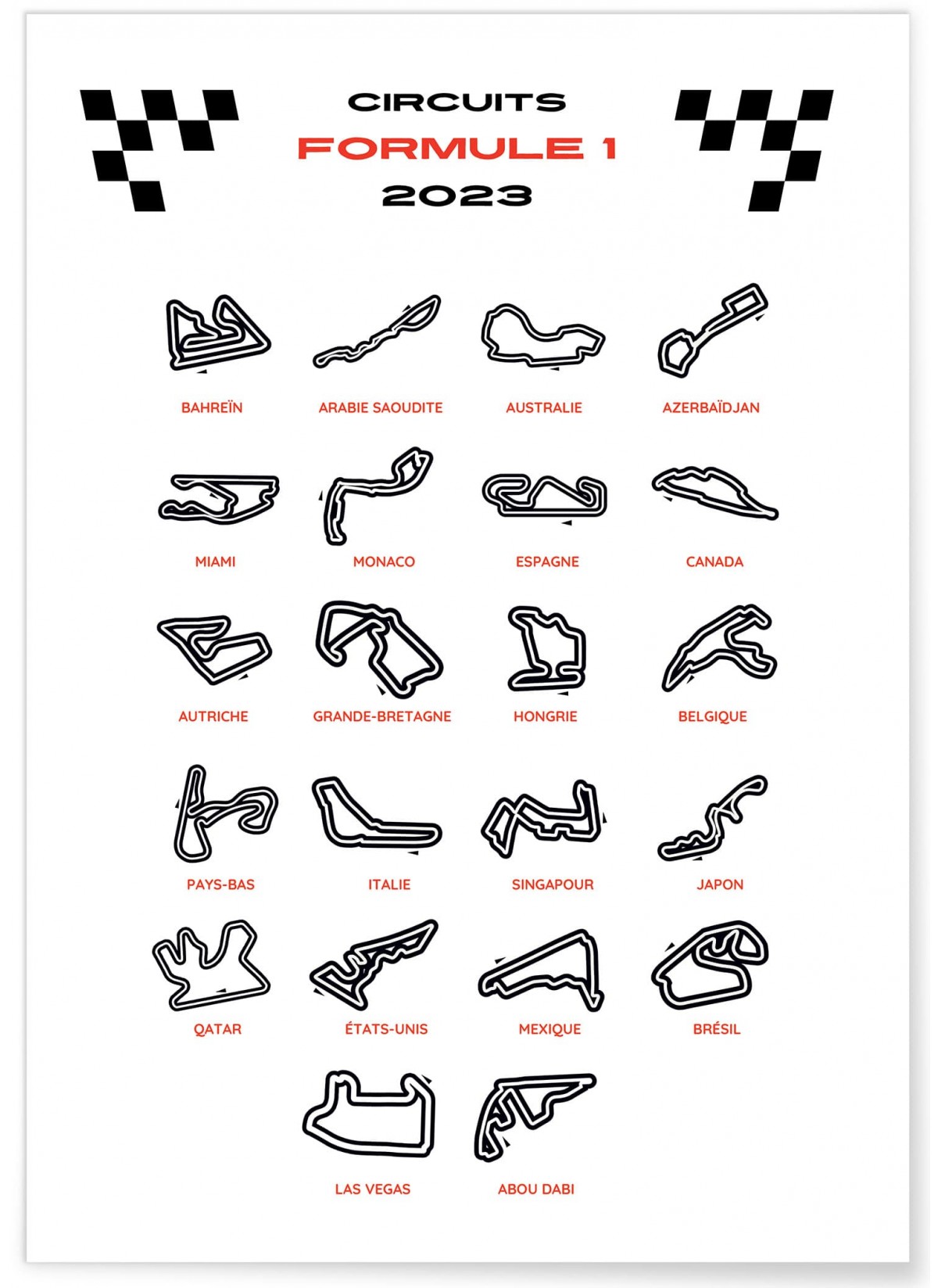 Affiche Circuits Formule 1 2023 | L’Afficherie