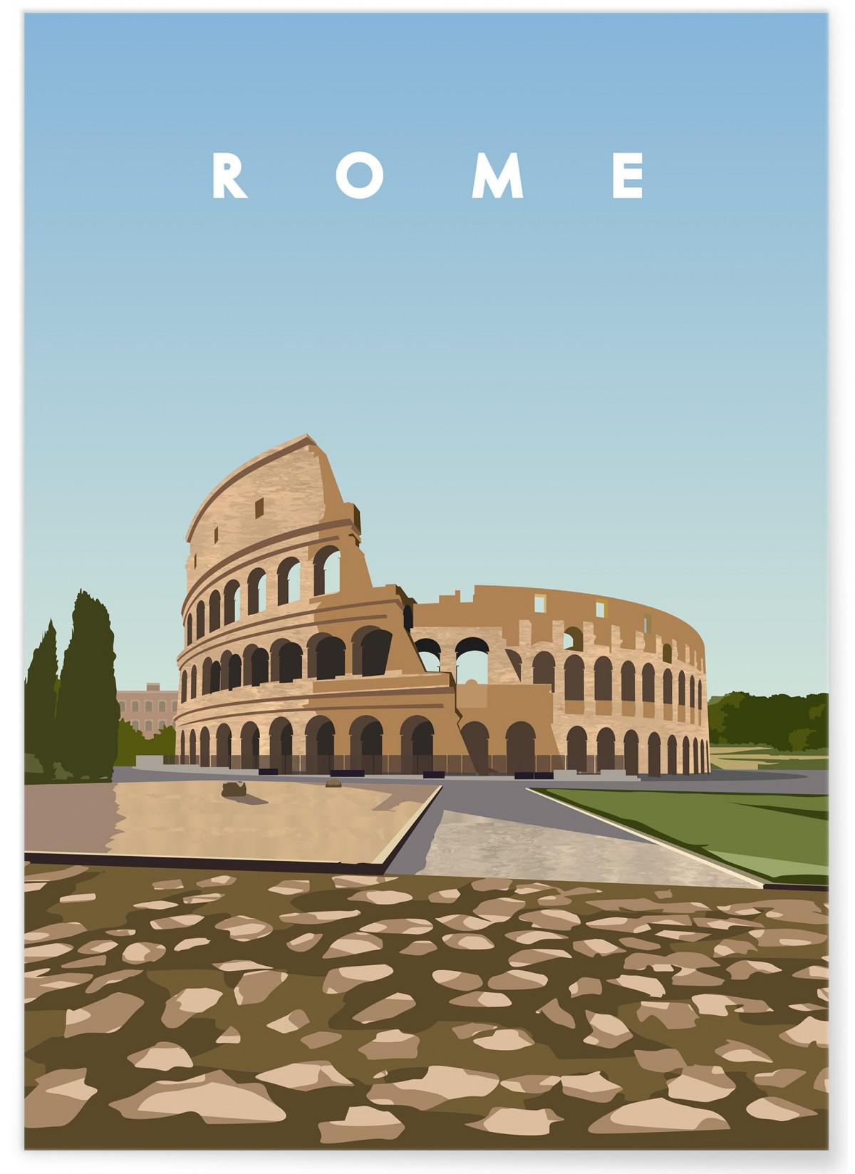 Affiche ville Rome, déco murale, illustration | L’Afficherie