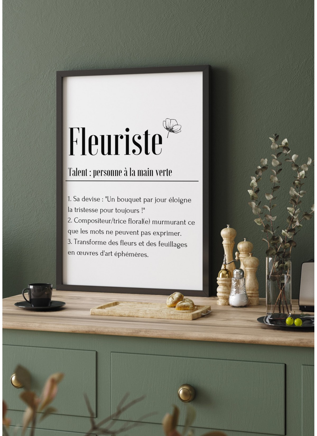 Affiche Définition Fleuriste, décoration murale | L’Afficherie