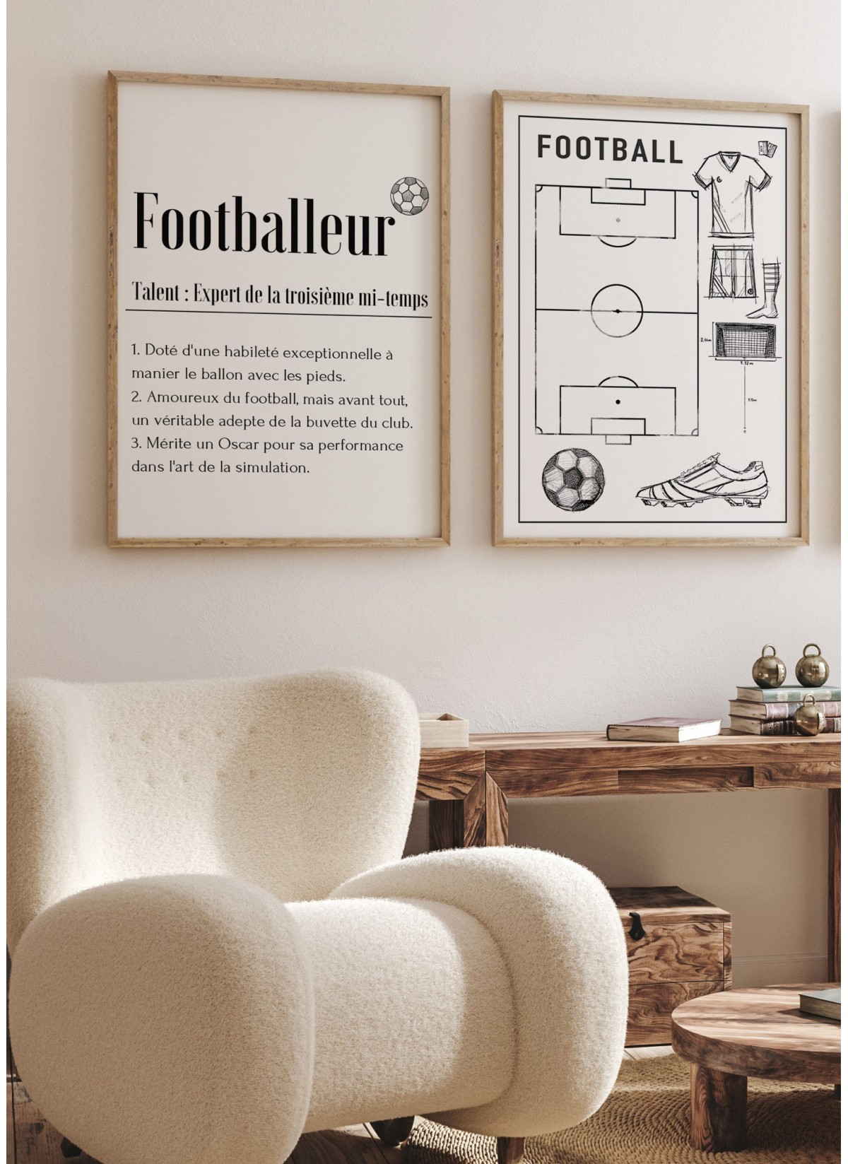 Affiche Définition Footballeur, décoration murale | L’Afficherie