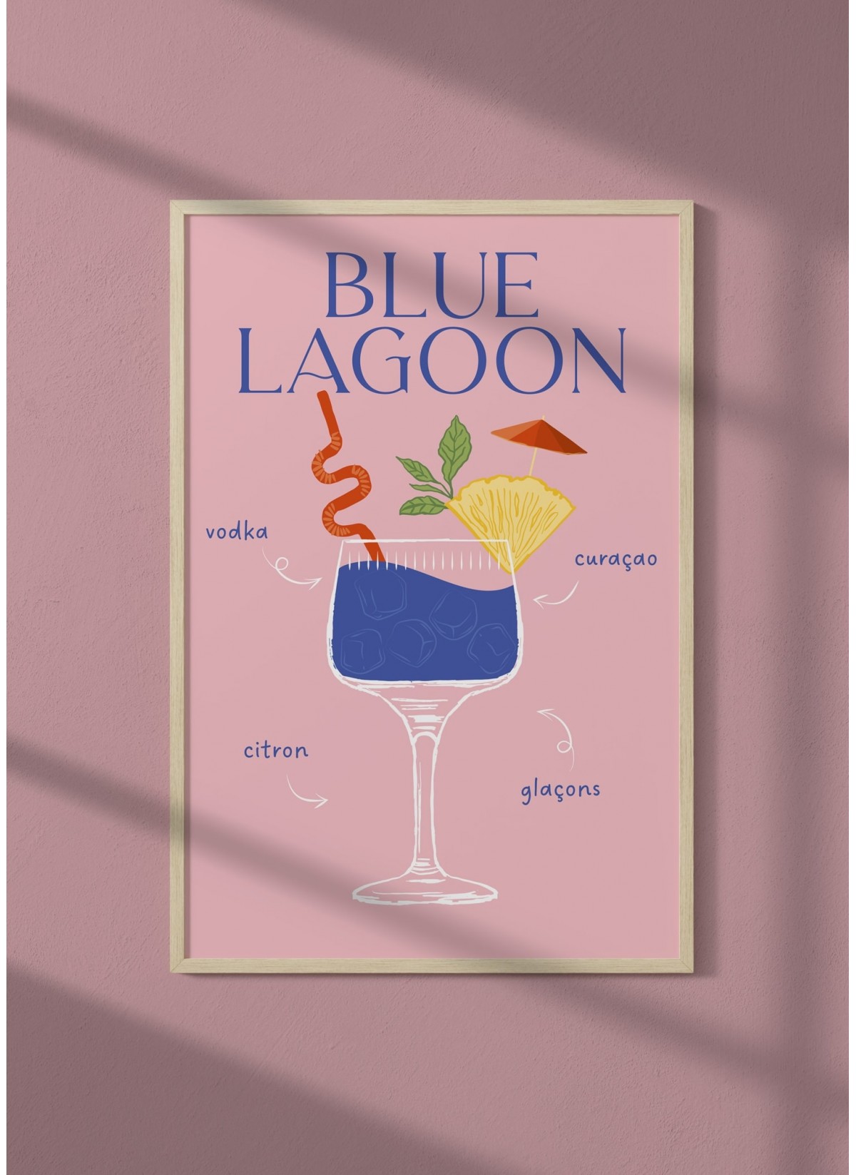 Affiche Cocktail Blue Lagoon 2, idée déco | L’Afficherie