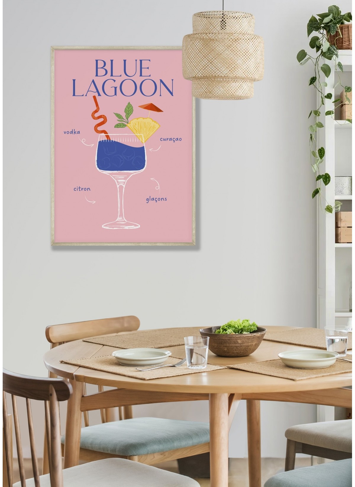Affiche Cocktail Blue Lagoon 2, idée déco | L’Afficherie