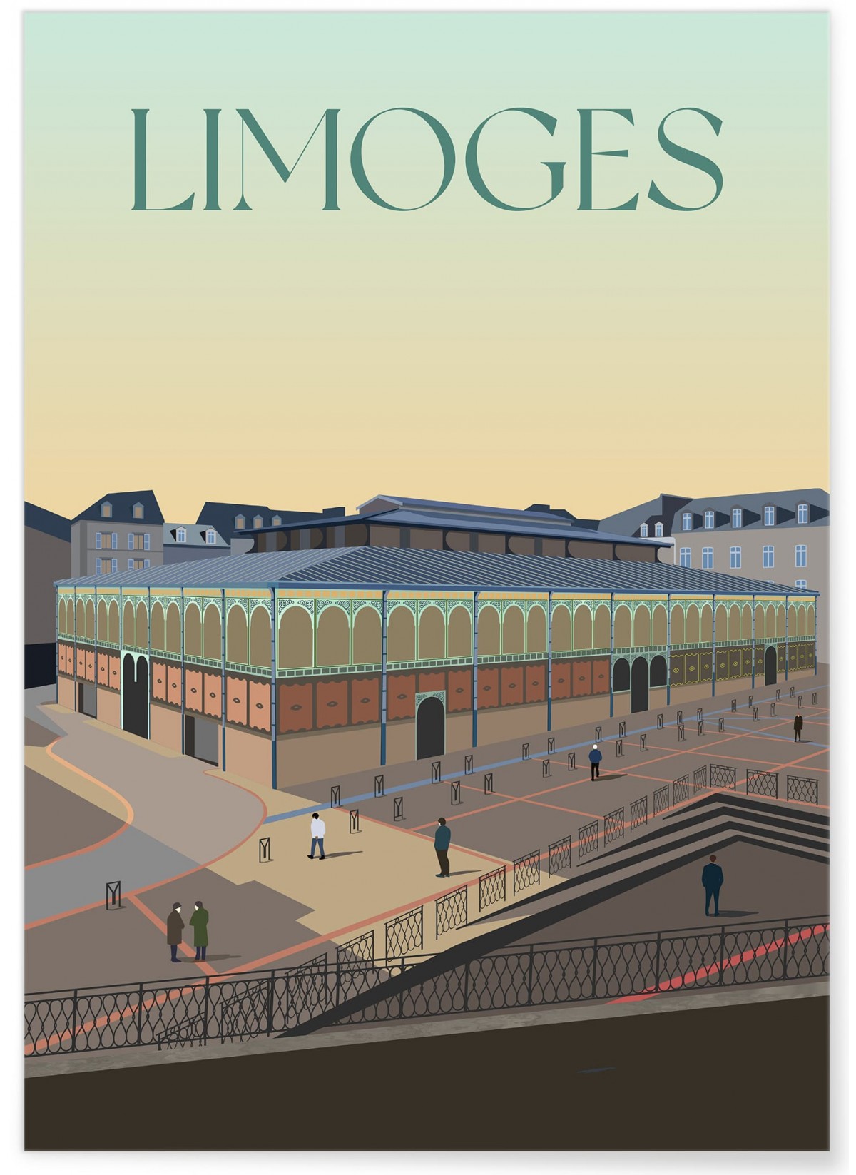 Affiche ville Limoges 4, déco murale | L’Afficherie