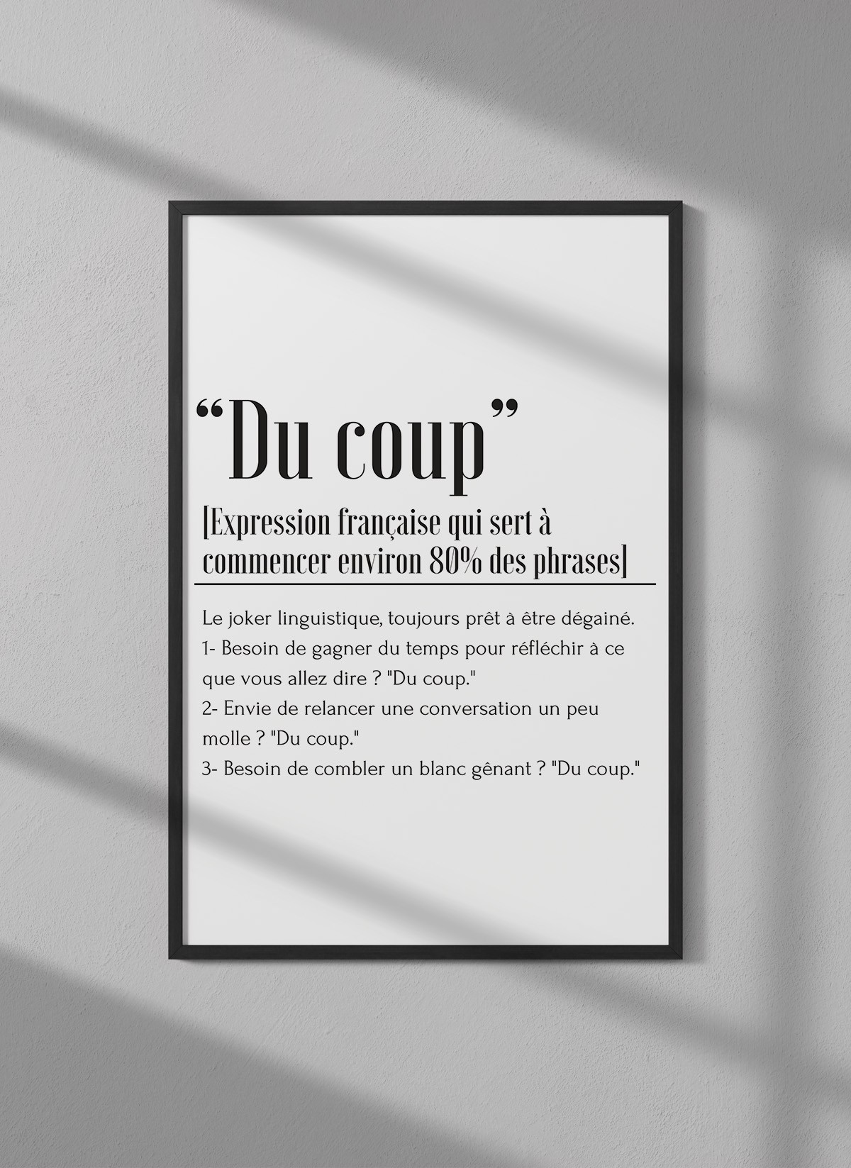 Affiche Définition "Du coup" | L’Afficherie