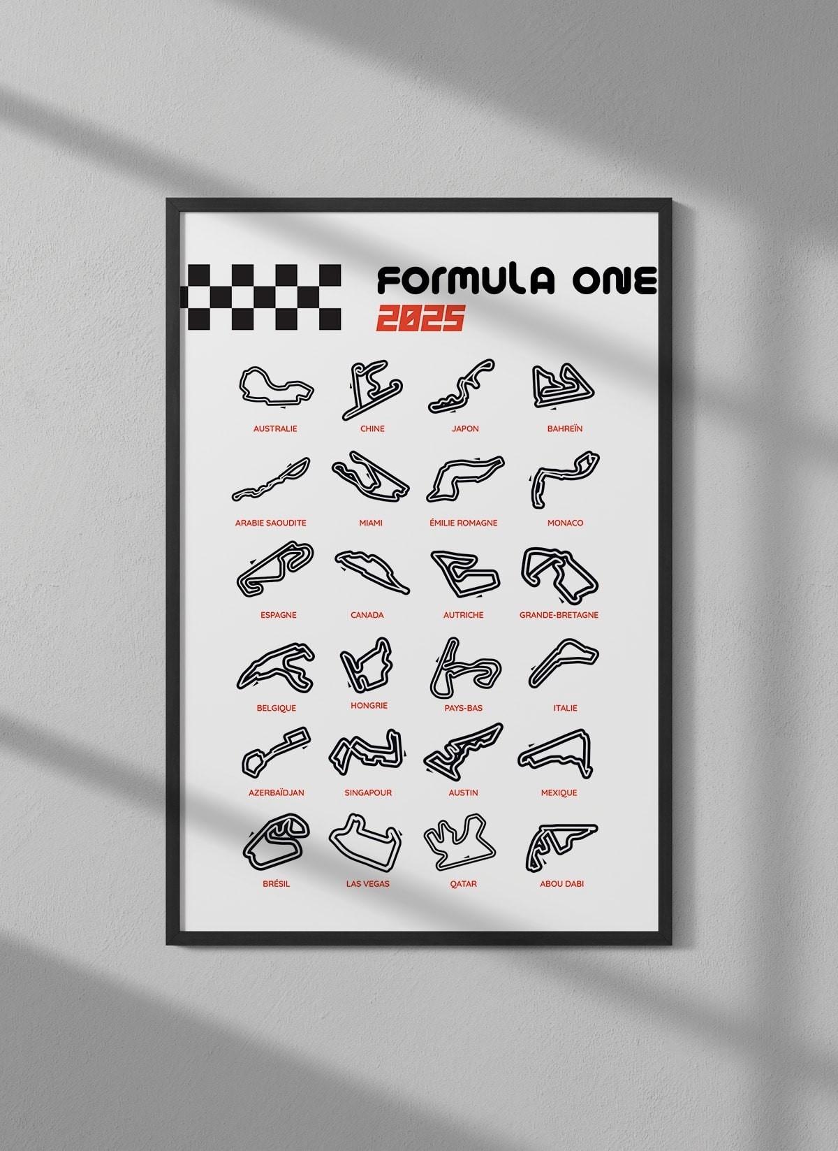 Affiche Circuits F1 2025, idée déco originale | L’Afficherie