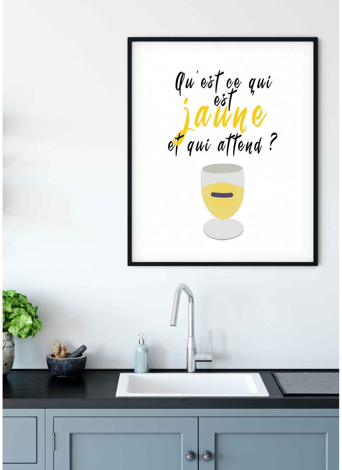 Affiche "Qu'est ce qui est jaune et qui attend ?", Affiches humour à ...