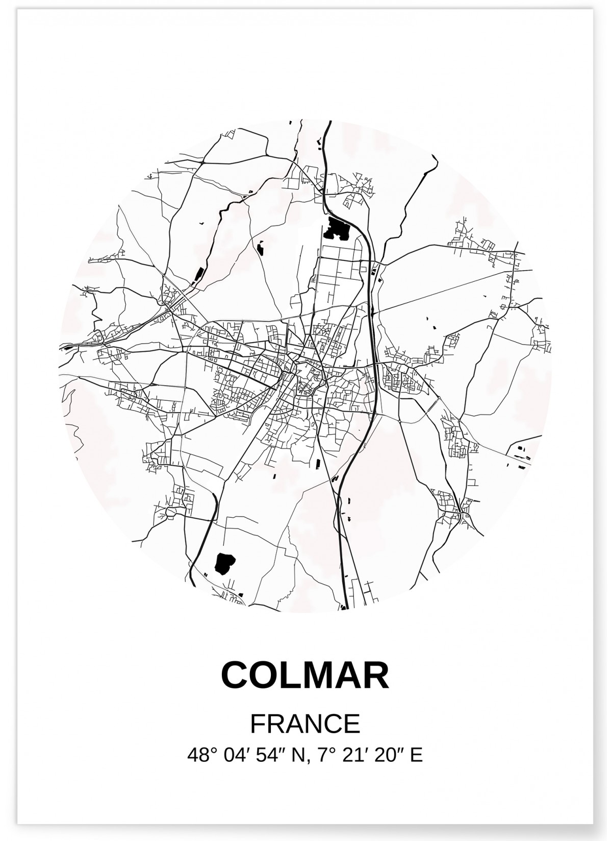 Affiche carte de ville de France, Colmar | L’Afficherie