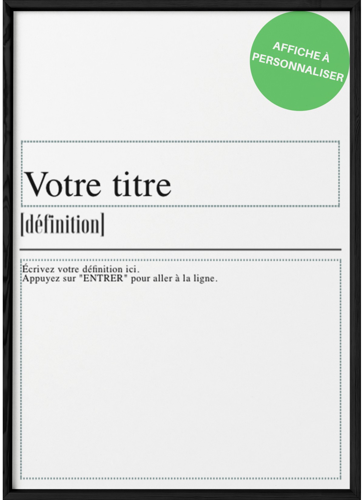 Affiche définition personnalisable