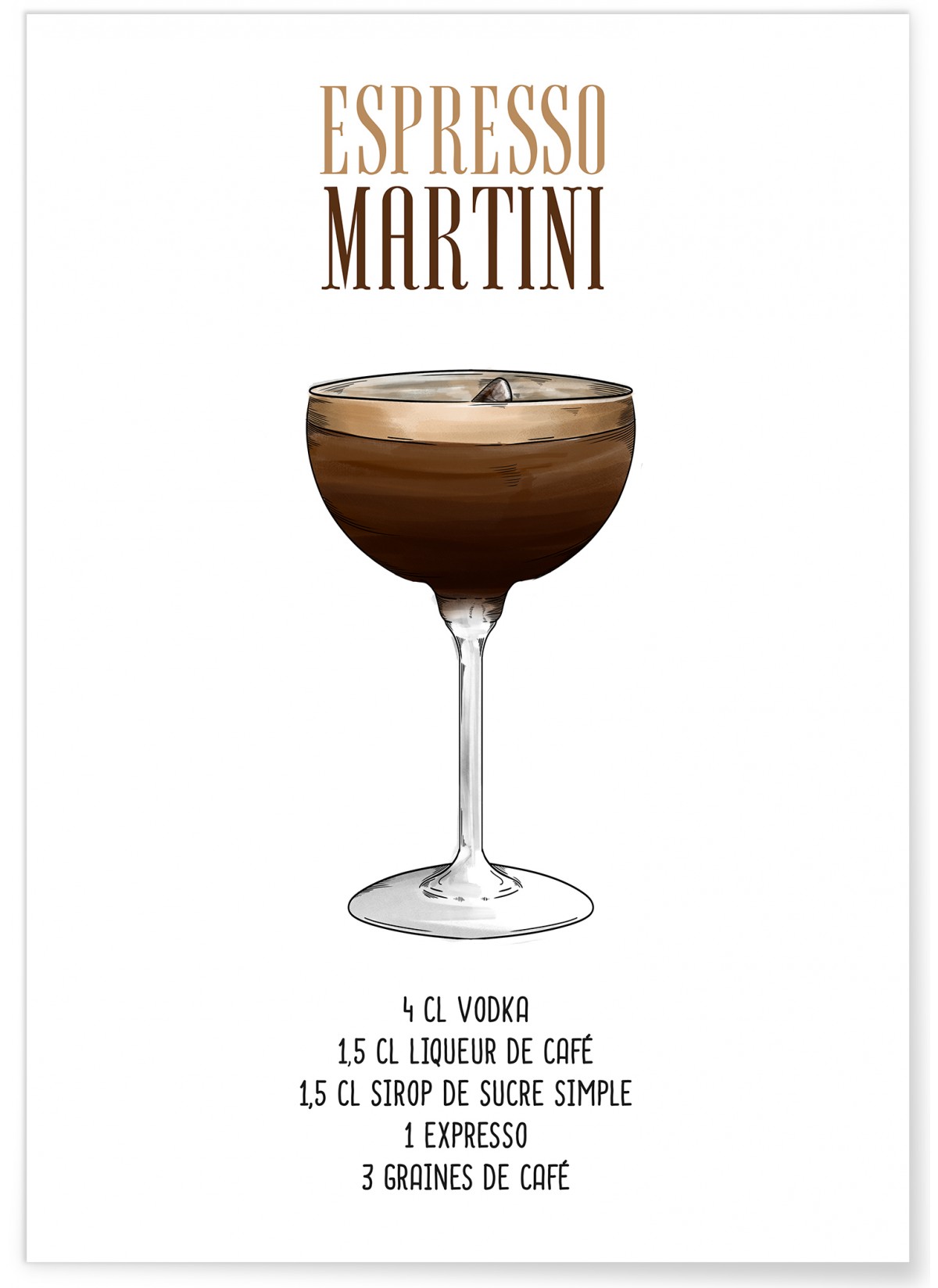 Affiche Cocktail Espresso Martini, Affiches Cuisine à offrir | L’Afficherie