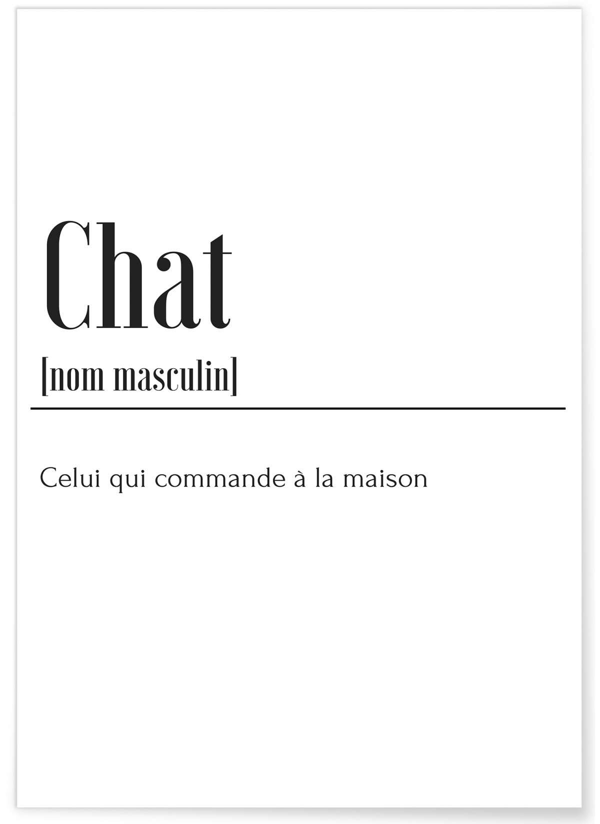 Poster de Chat, définition originale à afficher | L’Afficherie