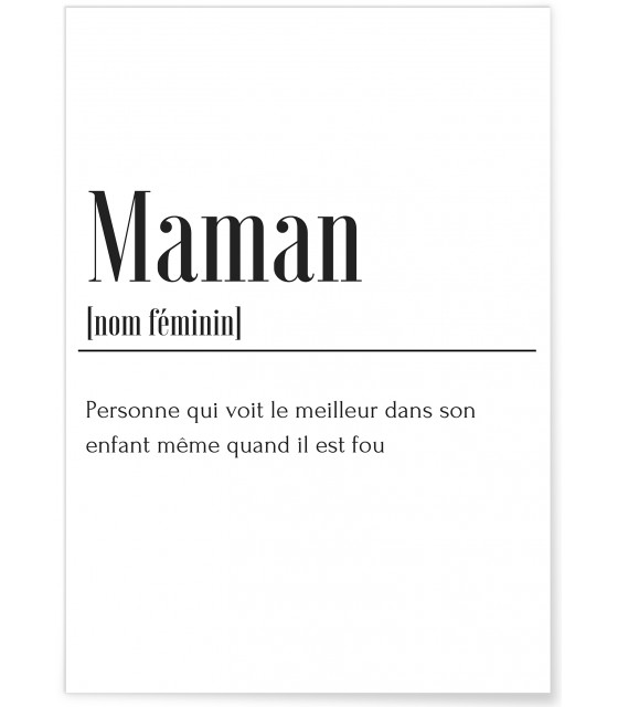 Affiche Définition Maman, idéal pour offrir | L’Afficherie