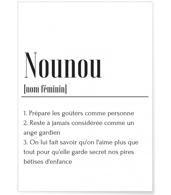 Affiche Définition Nounou, idéal pour offrir | L’Afficherie Affiche Définition Nounou, idéal pour offrir | L’Afficherie