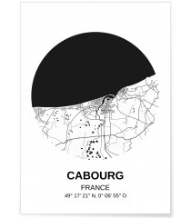 Carte Cabourg, Poster Ville à afficher dans le salon | L’Afficherie