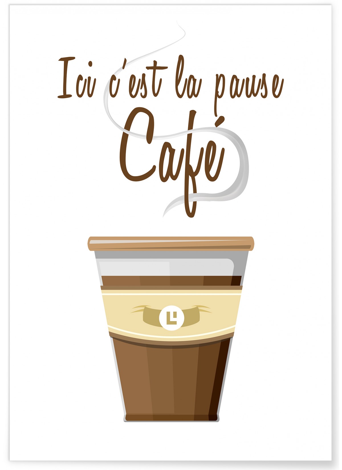 Affiche "Ici c'est la pause café", Affiches Drôles à offrir | L’Afficherie