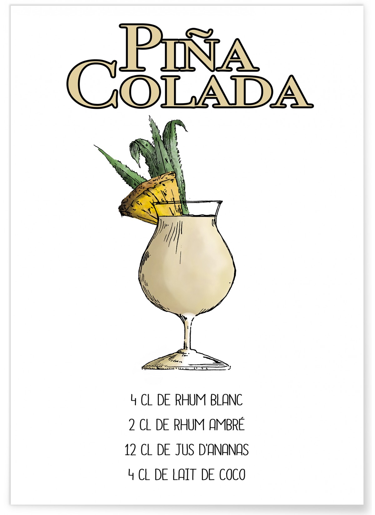Affiche cocktails et shooters pour la cuisine | L’Afficherie