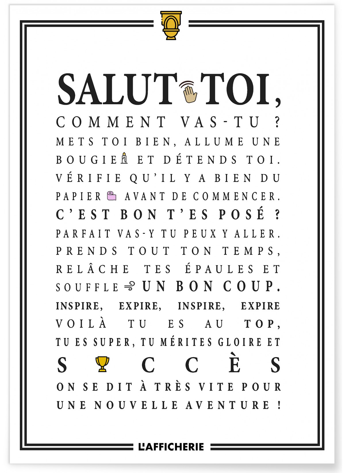 Affiches originales et humoristiques pour les toilettes | L’Afficherie